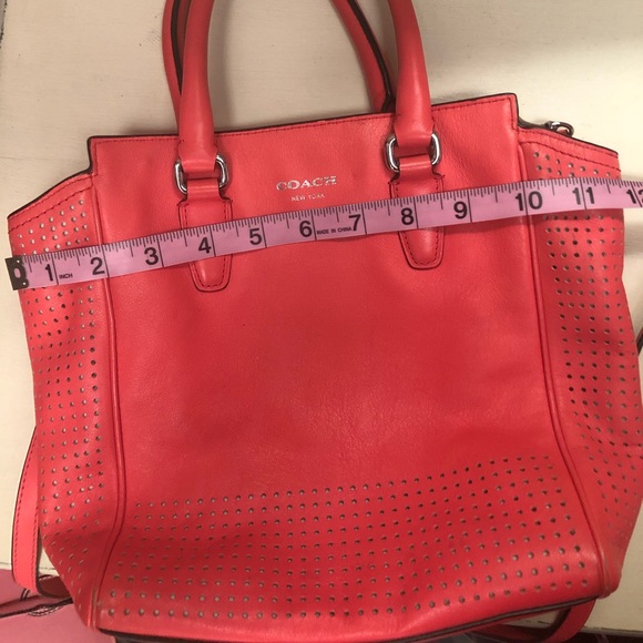 Coach | Bags | Coach Leather Peach Satchel | Poshmark